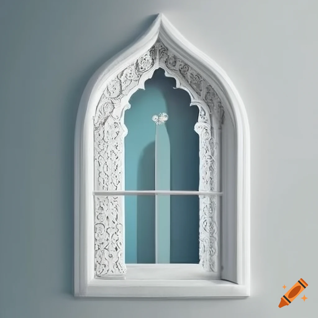 White Islamic window design on Craiyon