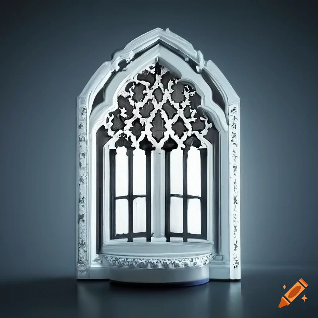 White islamic window design on Craiyon