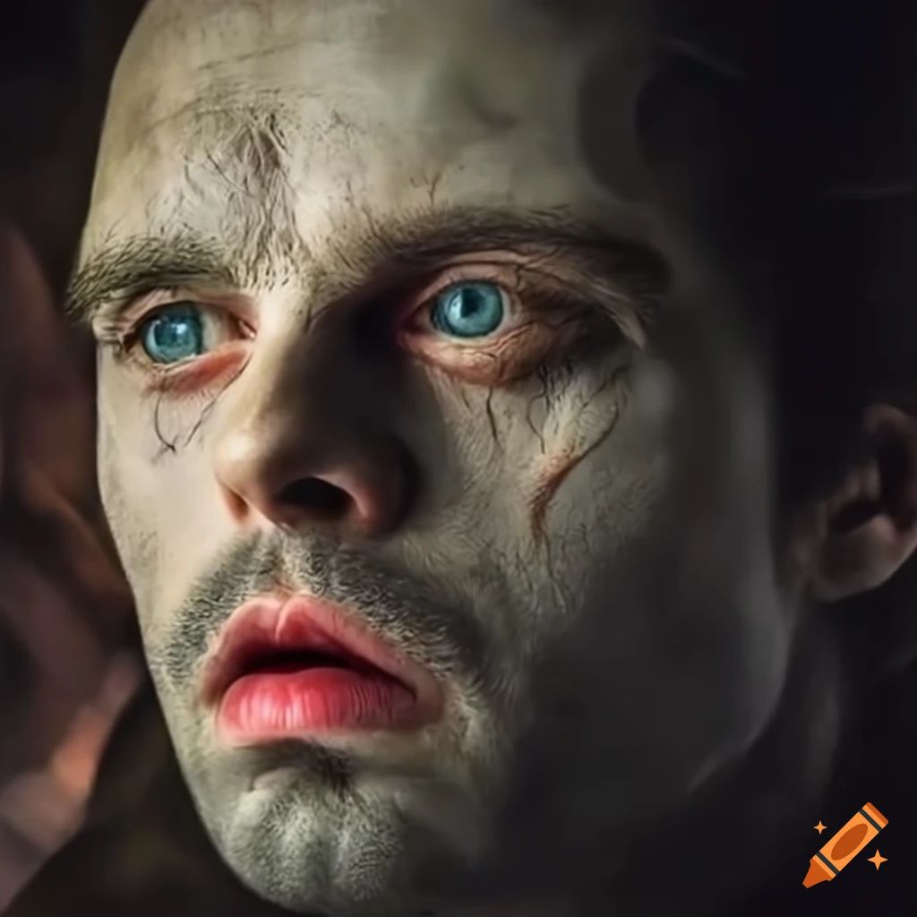 Artwork of Sebastian Stan transforming into a werewolf on Craiyon