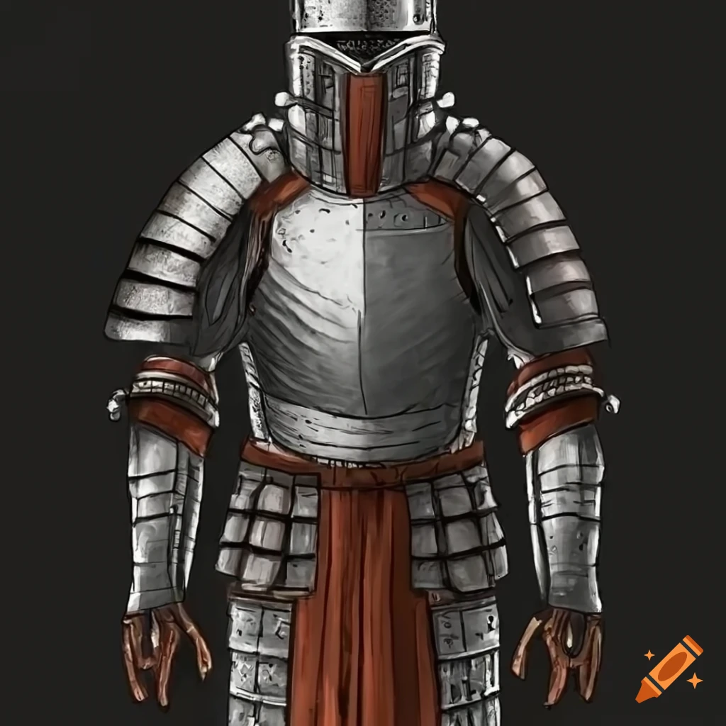 Illustration of a samurai in metal armor