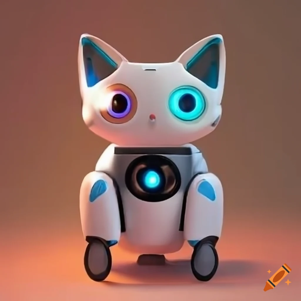 Cat robot illustration on Craiyon