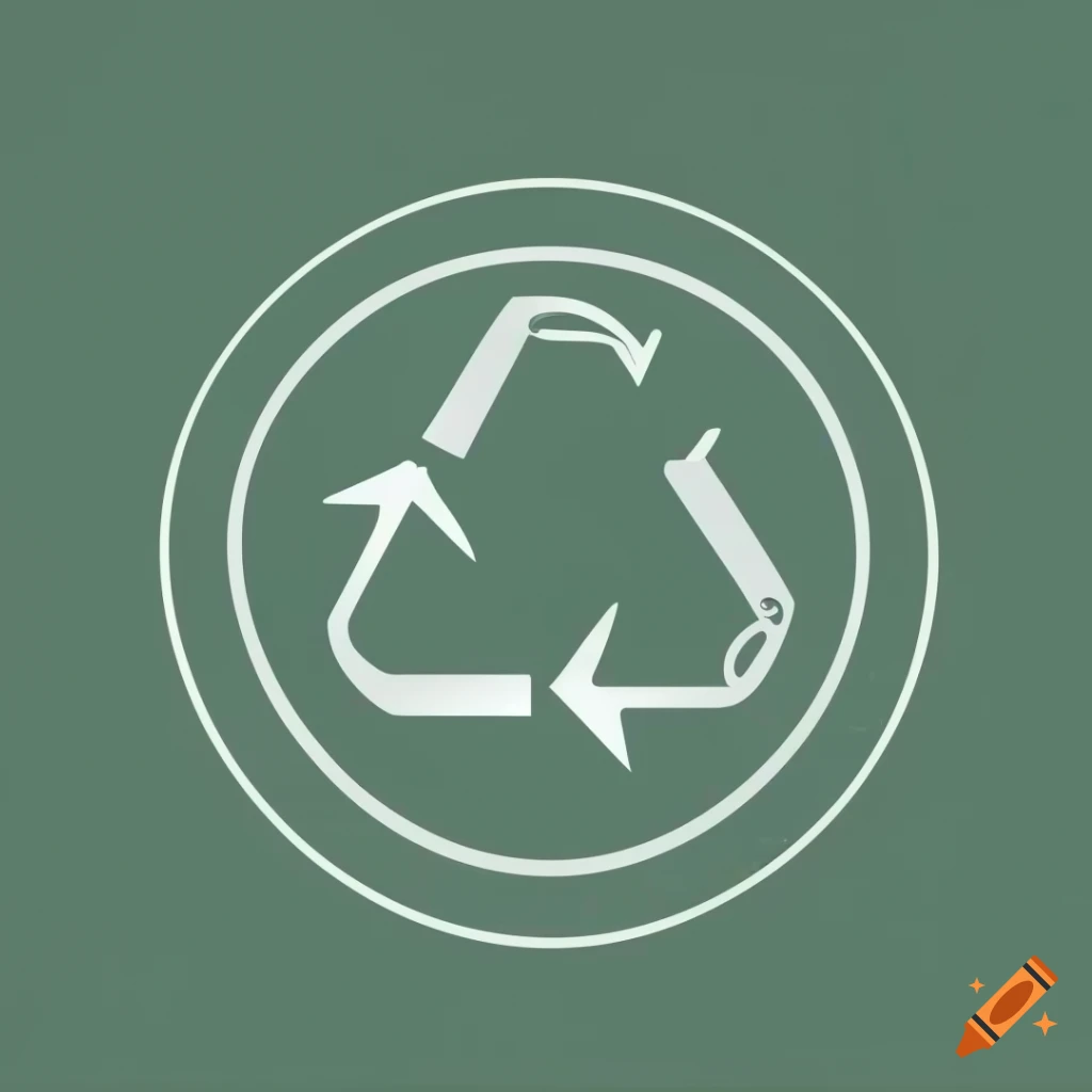 Recycle symbol with the word recycle in the middle on a4 paper on Craiyon