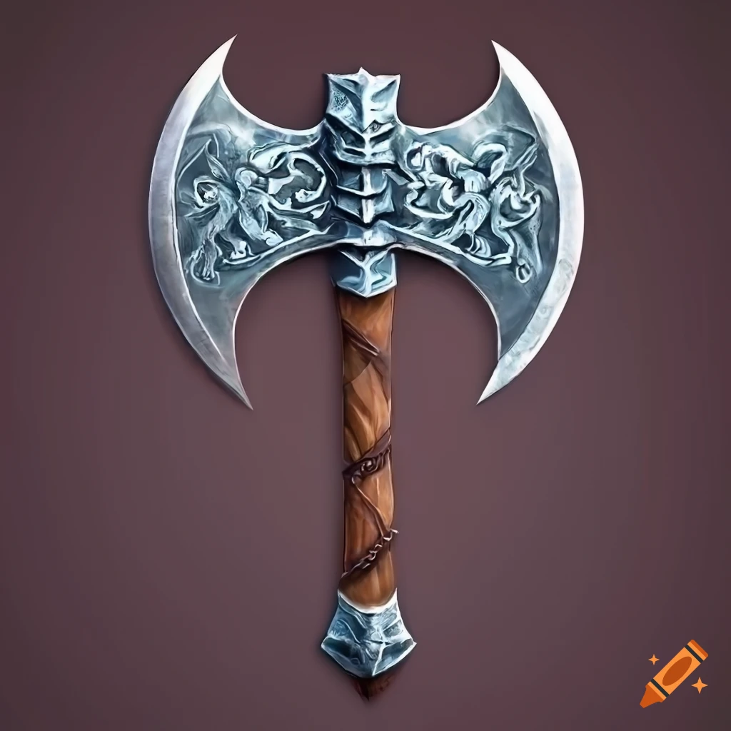 Medieval fantasy axe on Craiyon