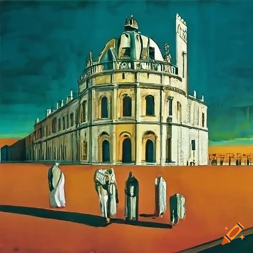 Painting of the university of oxford by giorgio de chirico on Craiyon