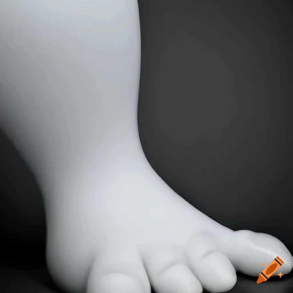 Close-up of Boo's white feet on Craiyon