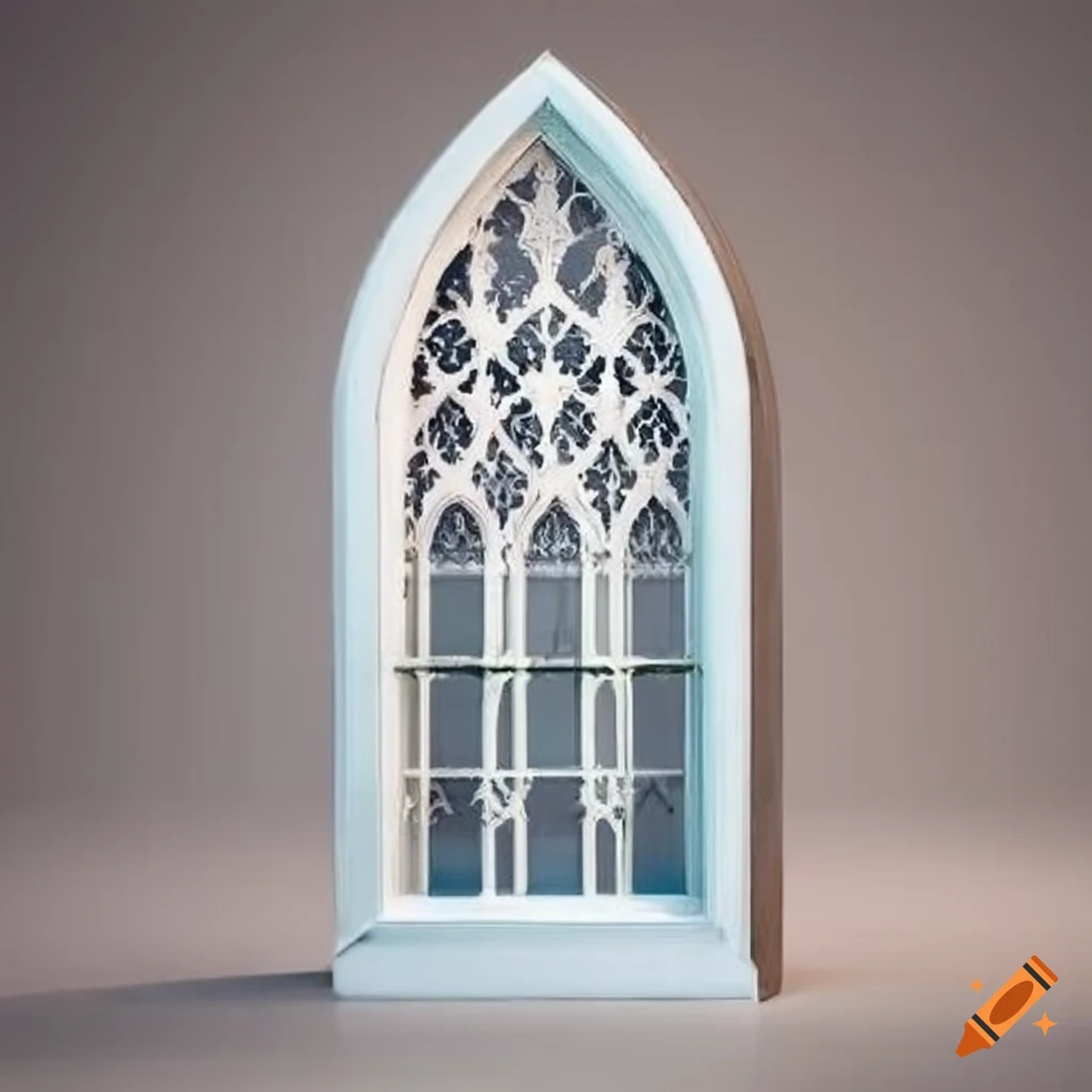 White gothic altar window in islamic style on Craiyon