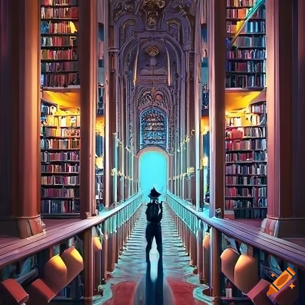 Image of the Infinite Library on Craiyon