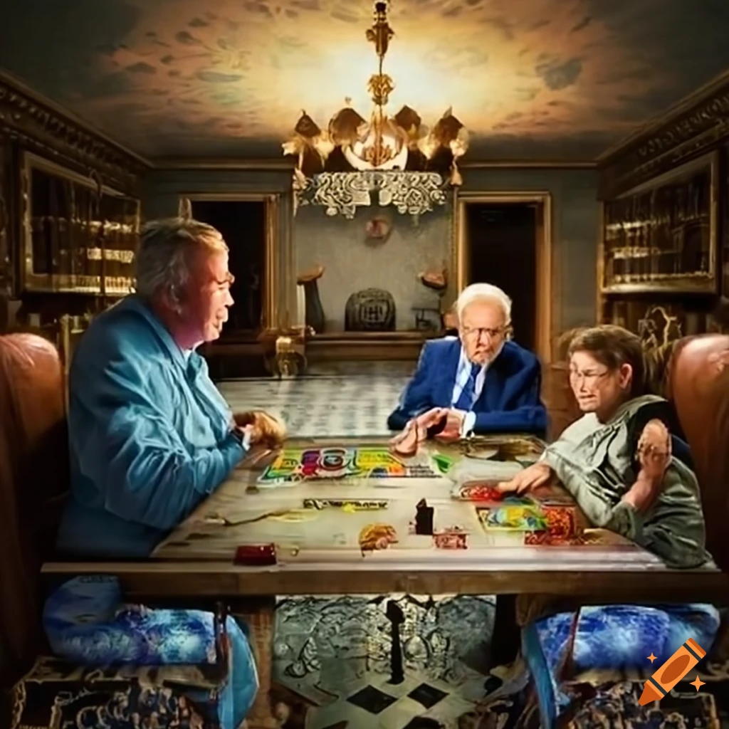 Presidents playing board game together on Craiyon