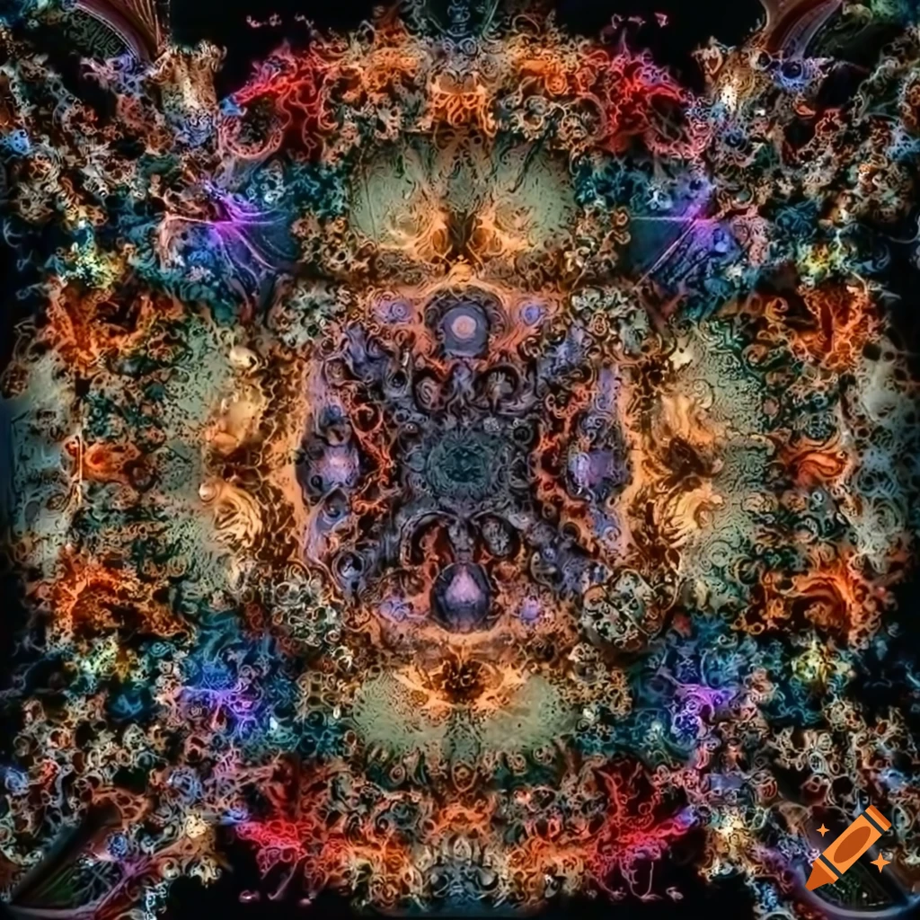 Abstract fractal art of machinery on Craiyon