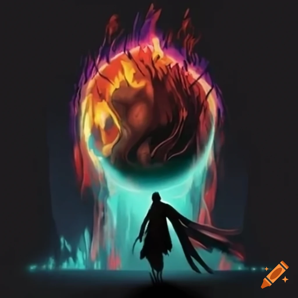 Sephiroth walking through flames