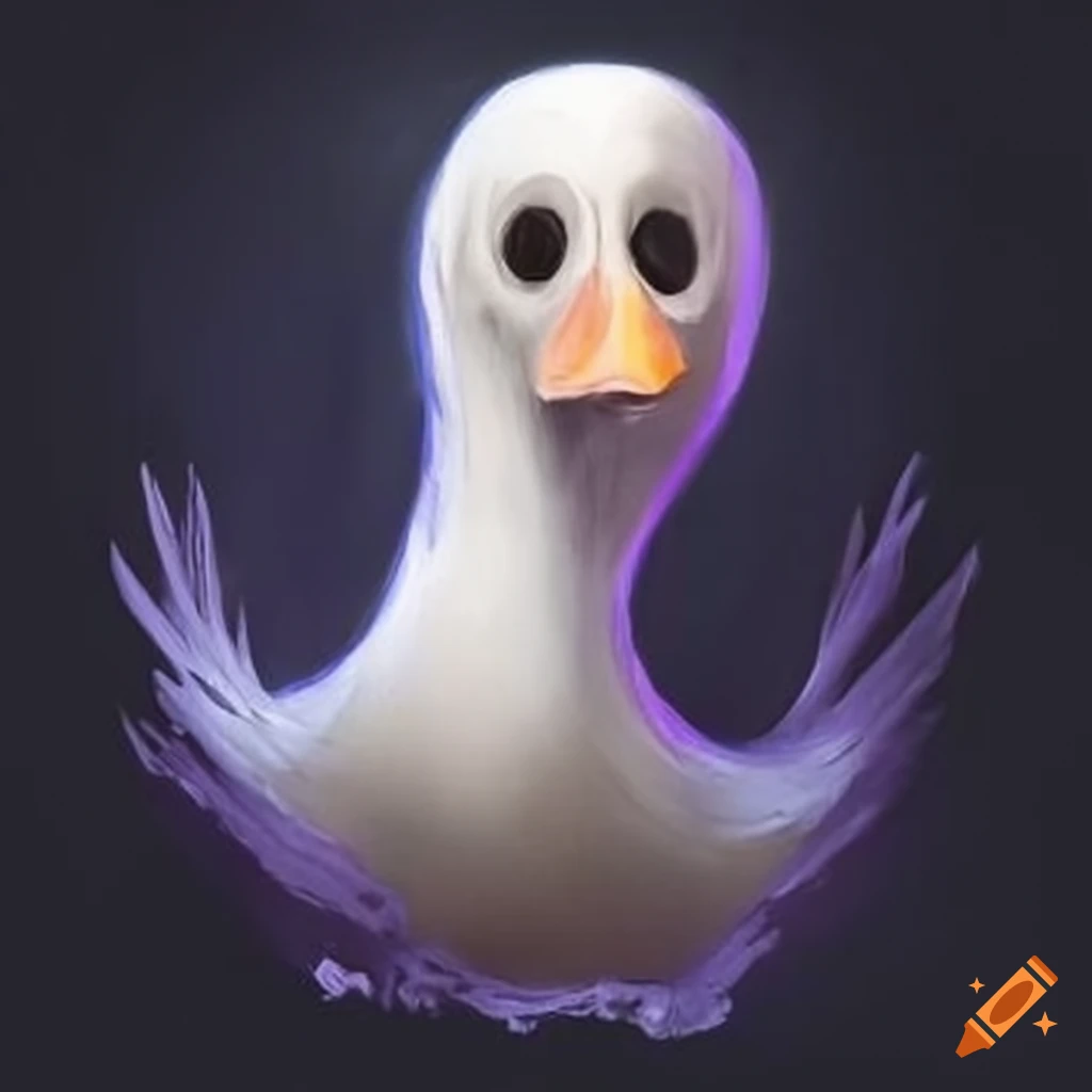 Humorous ghost shaped like a goose on Craiyon