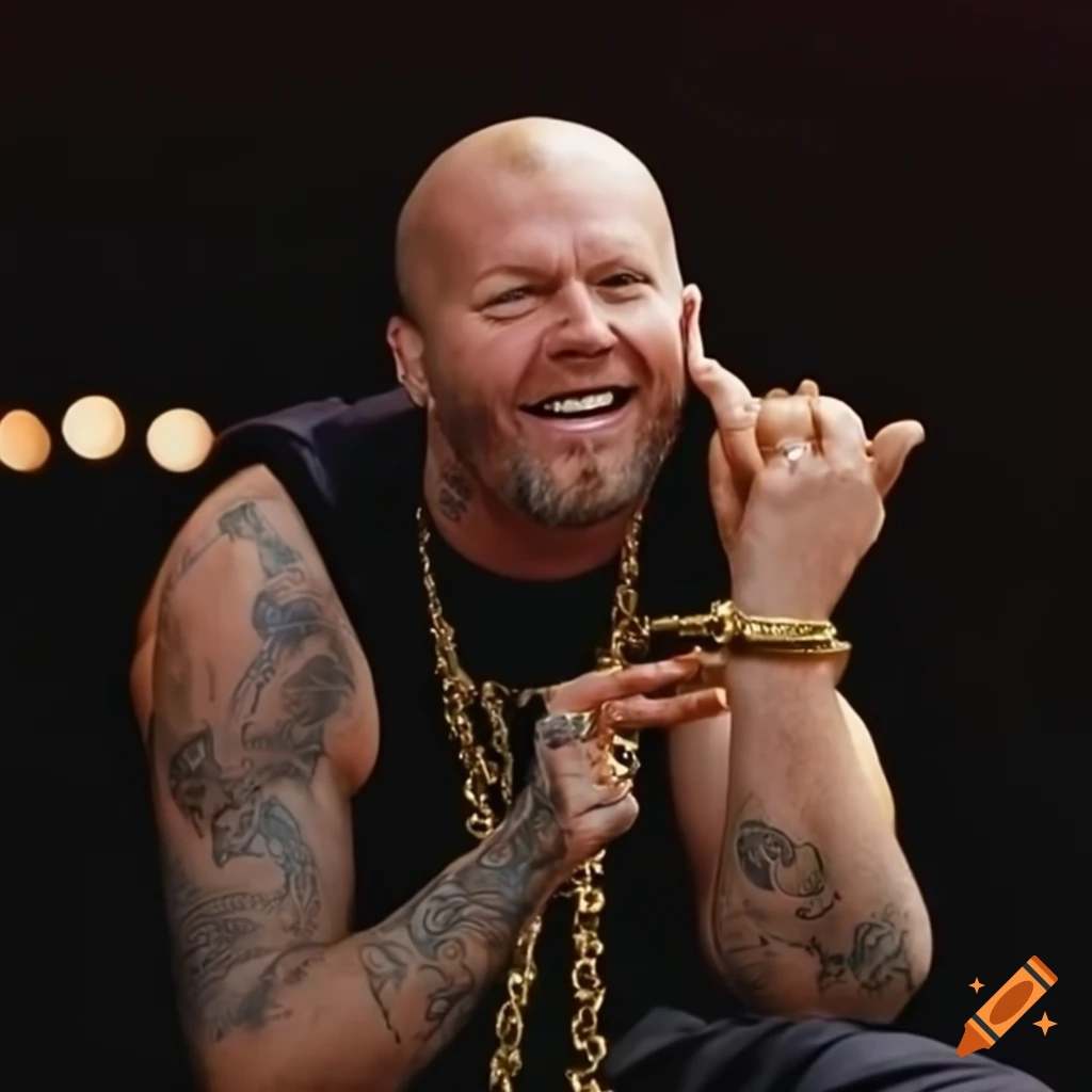 Fred durst with gold chains and jordans on Craiyon