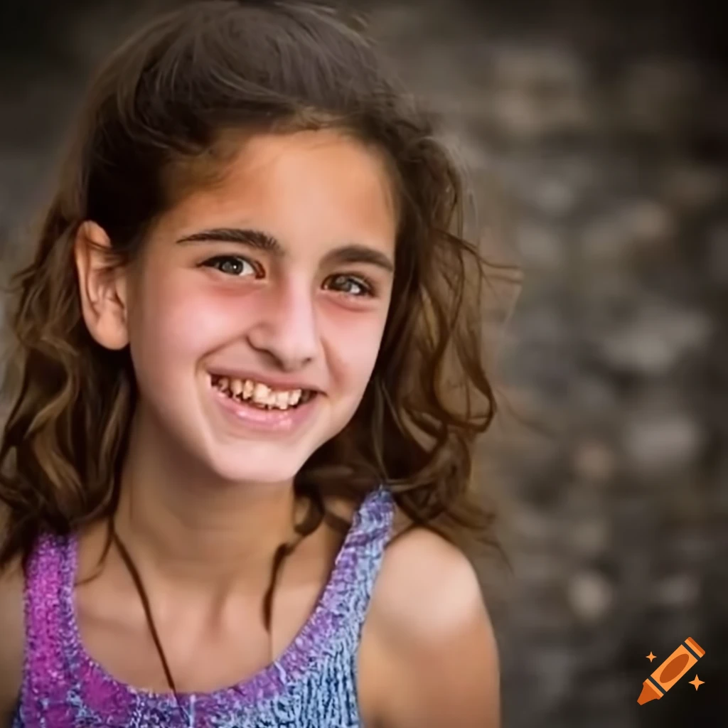 Portrait photograph of a smiling israeli jewish girl