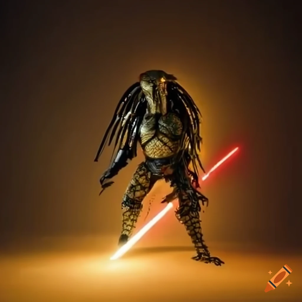 Image of luke skywalker and an alien predator humanoid in a desert ...