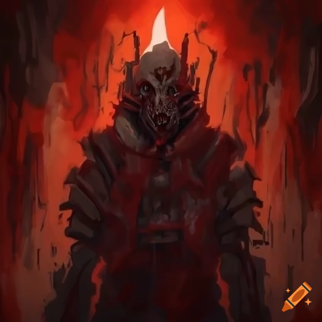 ULTRAKILL environment with violent red and grey color palette on Craiyon