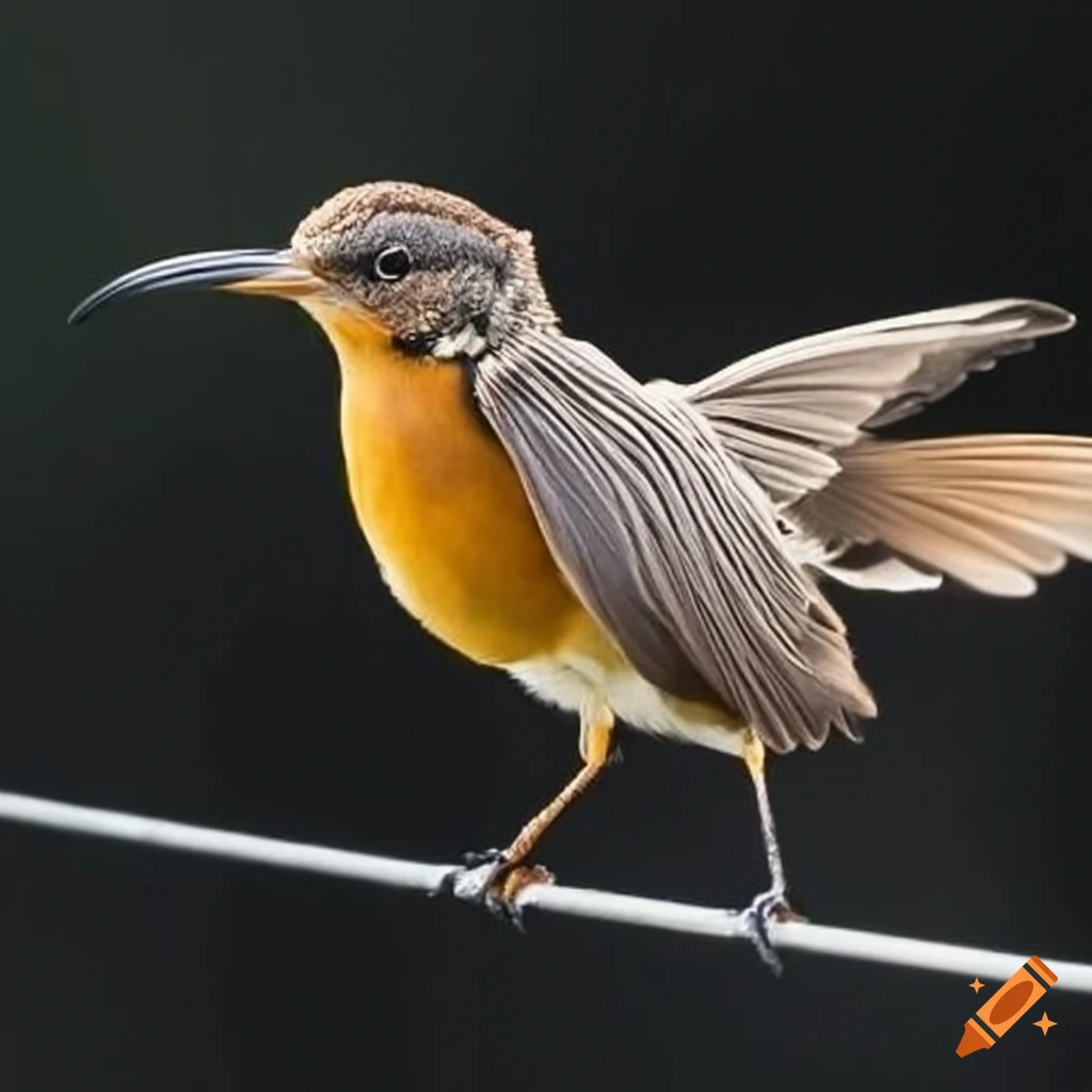Bird perched on a wire on Craiyon