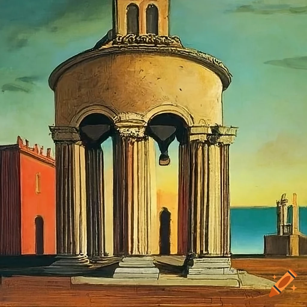 Painting of Temple of the Winds Oxford by Giorgio de Chirico on Craiyon