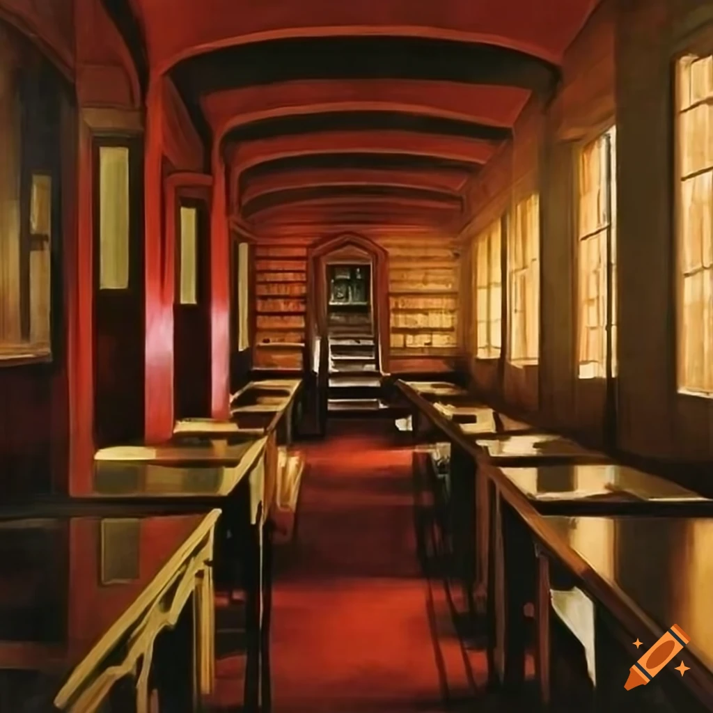 Interior of lincoln college library by giorgio de chirico on Craiyon