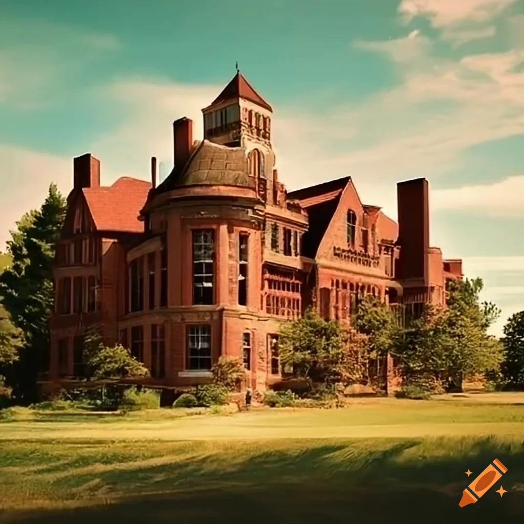 College campus with old west architecture on Craiyon