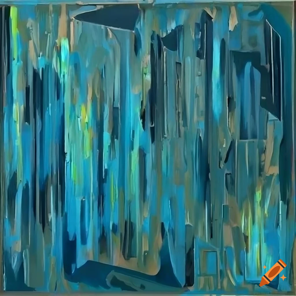 Abstract art deco painting in muted colors on Craiyon