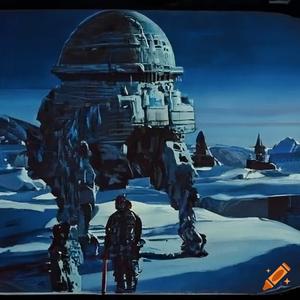 70s sci-fi art of a military base in snowy mountains on Craiyon
