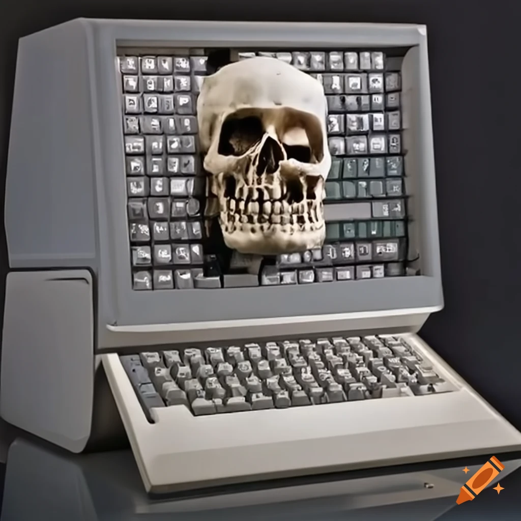 Computer in the shape of a skull
