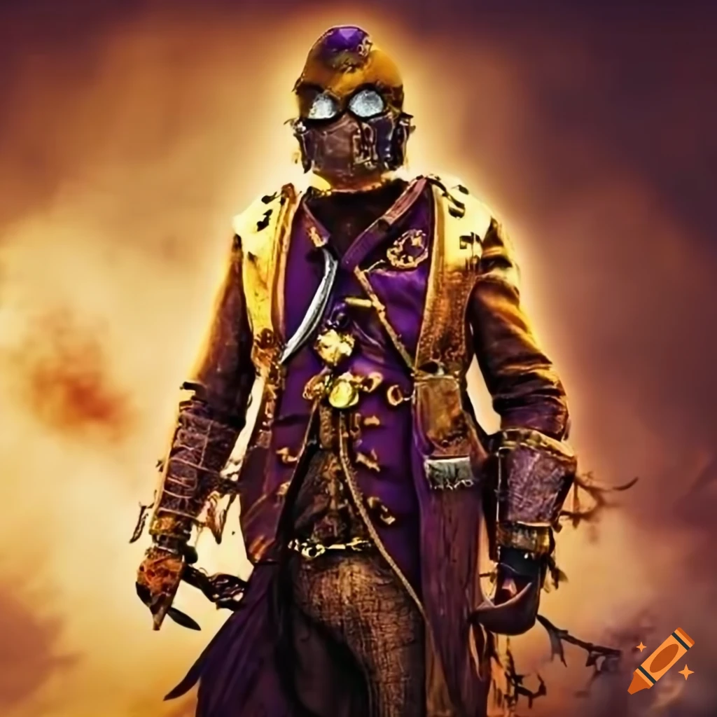 Steampunk minnesota vikings player in purple and gold
