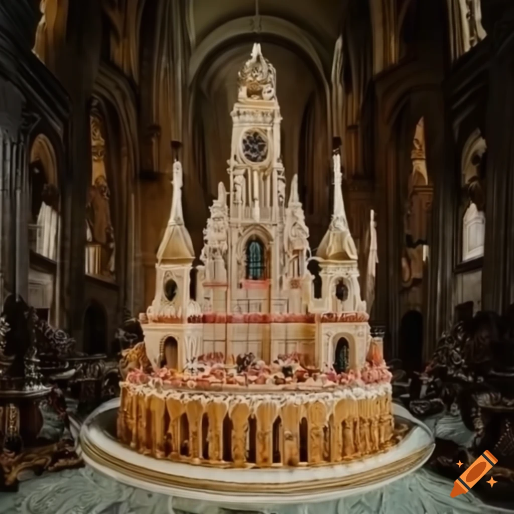Santiago cathedral-inspired celebration cake on Craiyon