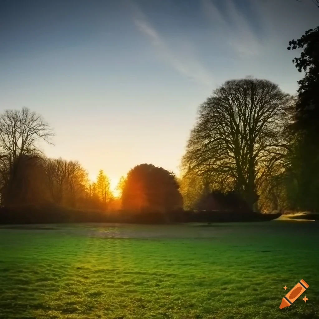 Sunset view of knighton park in leicester, england on Craiyon