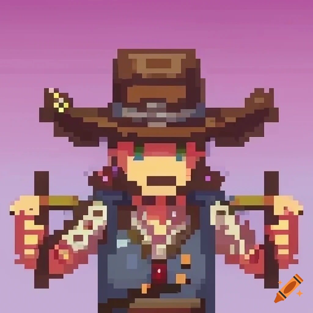 Gameboy game with wild west pixel art on Craiyon
