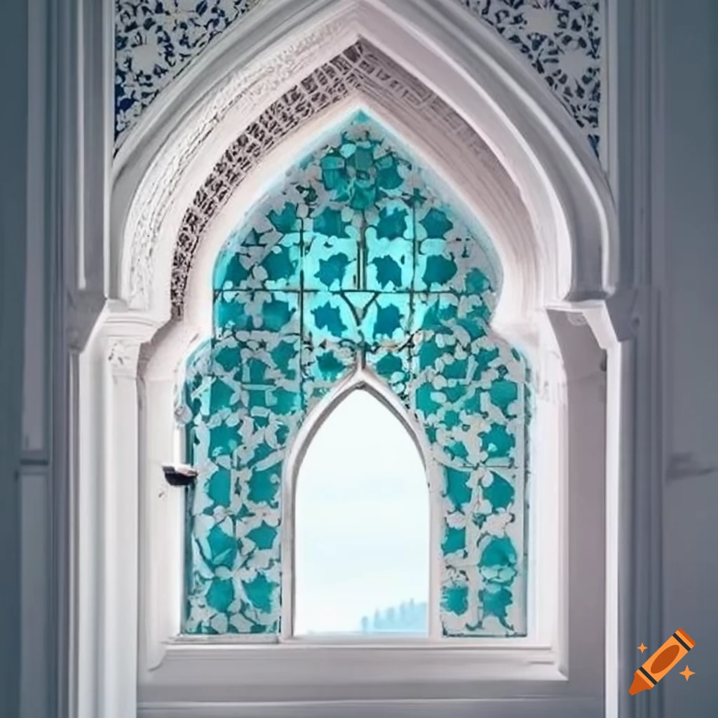 White islamic window design on Craiyon
