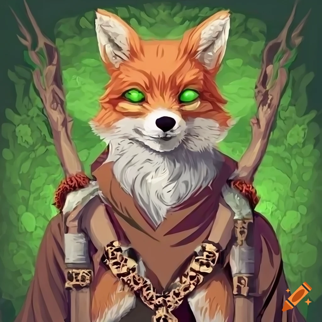 Hyper realistic anthropomorphic Celtic Fox Druid on Craiyon