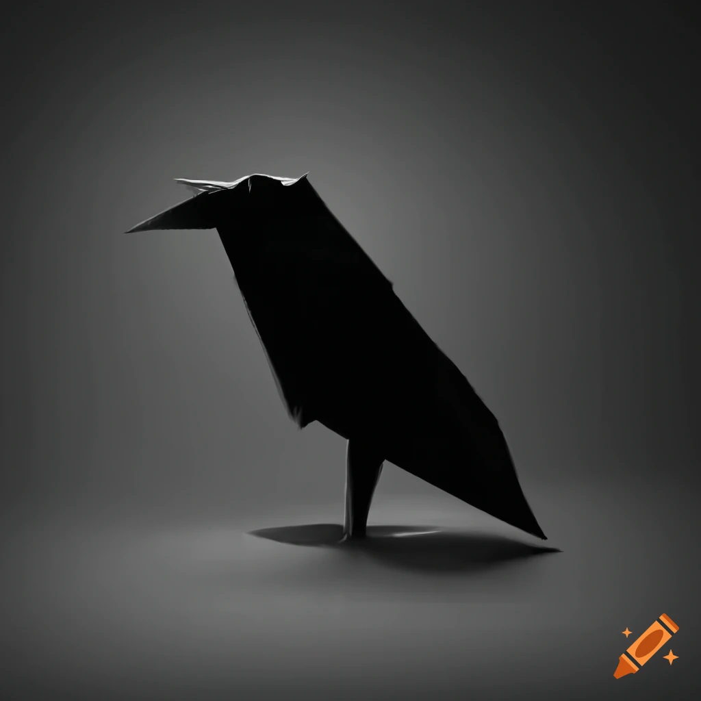 Wild raven logo in low poly style on Craiyon
