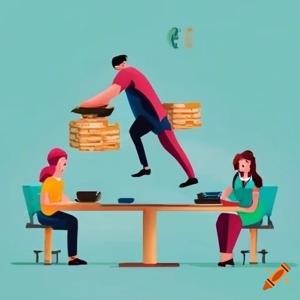 Vector art depicting wage inequality between men and women on Craiyon