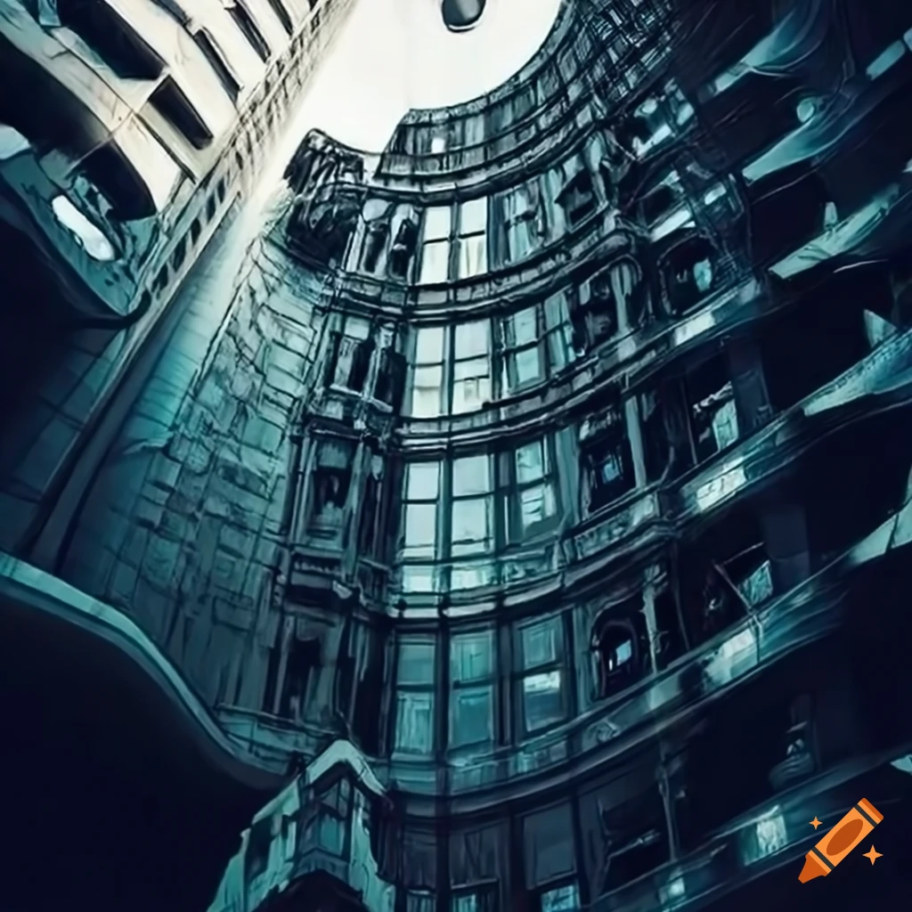 Office building with giger-inspired design on Craiyon