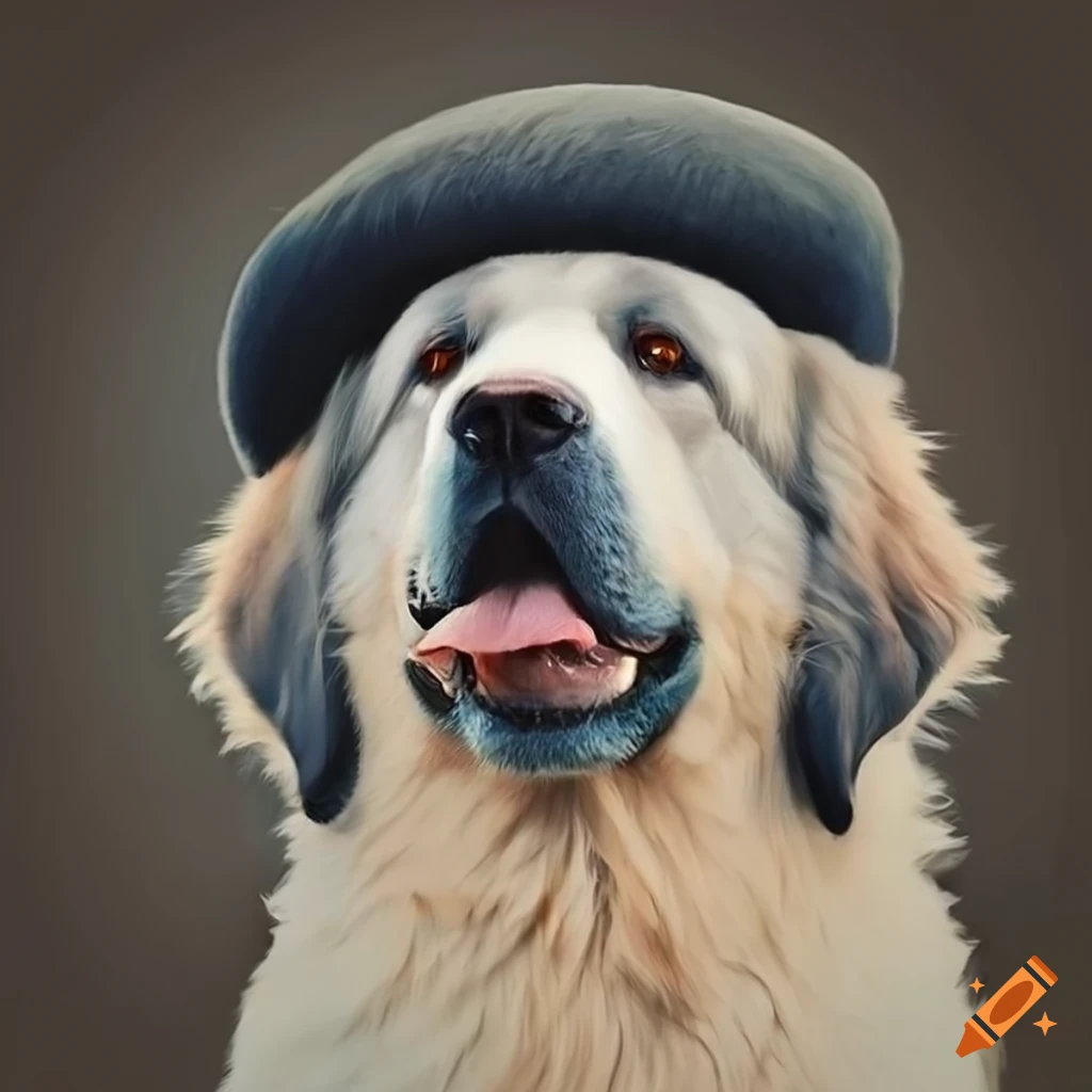 Funny dog wearing a colonel's hat