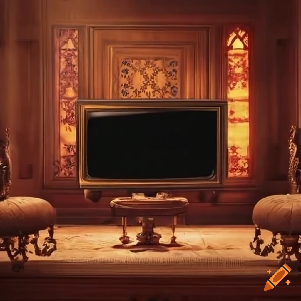 Cozy living room with traditional arabic decor on Craiyon