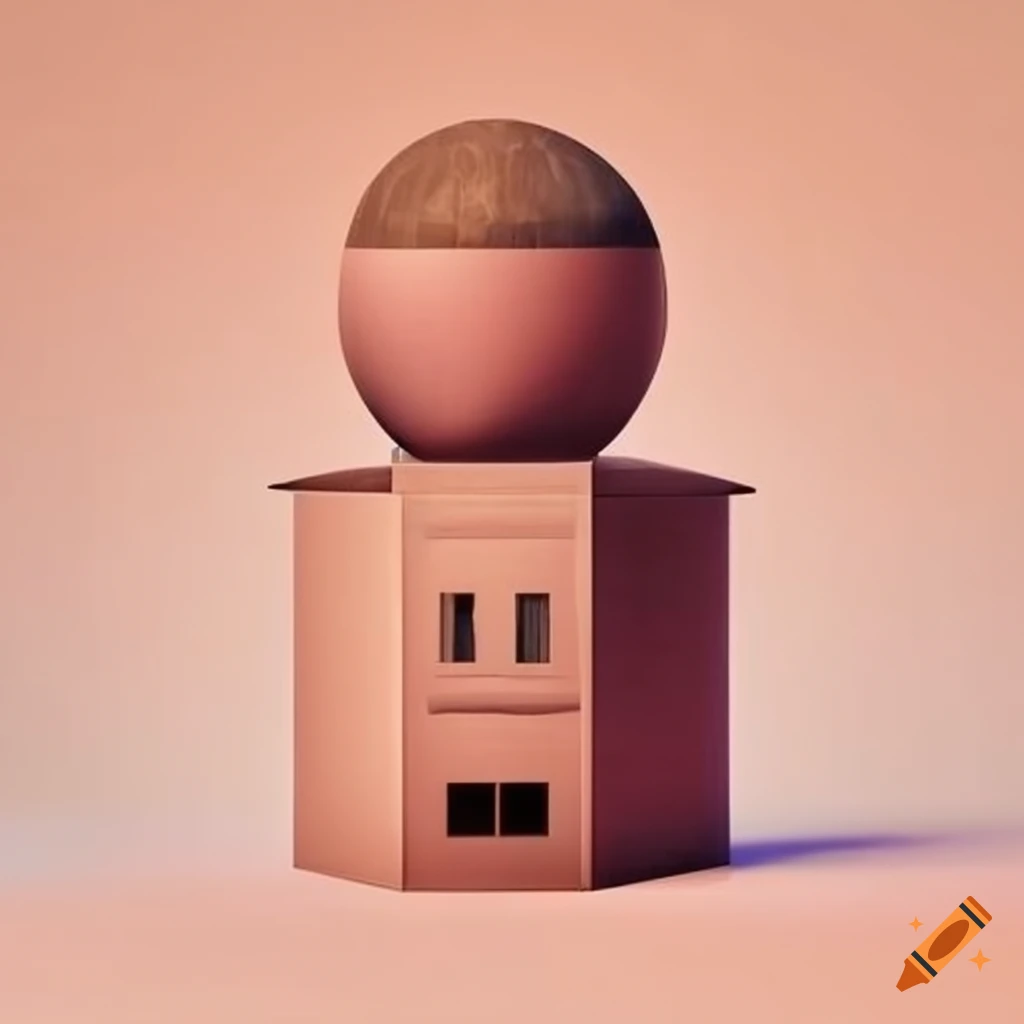 Surreal artwork of a house made out of a human figure on Craiyon