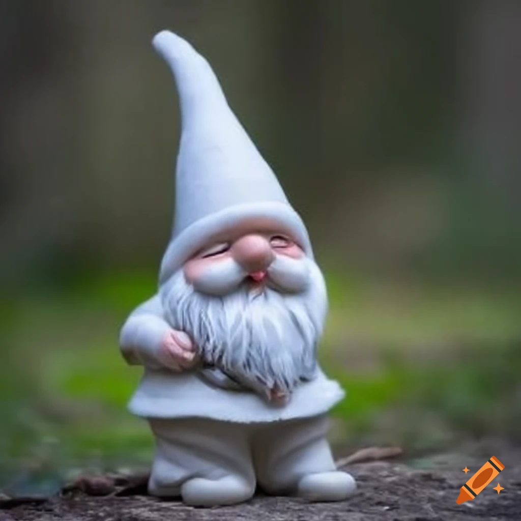White gnome with a prominent nose