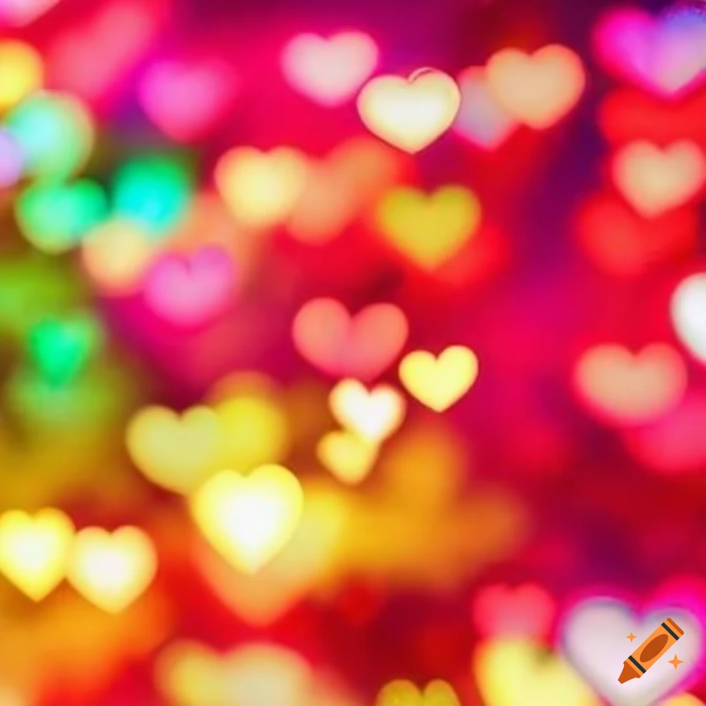 Artwork with bright hearts and vibrant colors on Craiyon