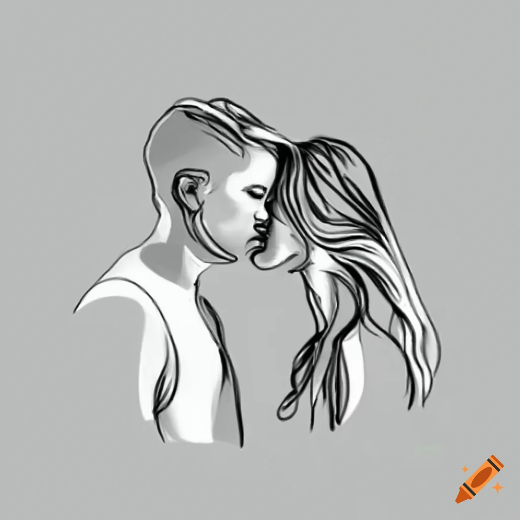 Line drawing of a man and a woman