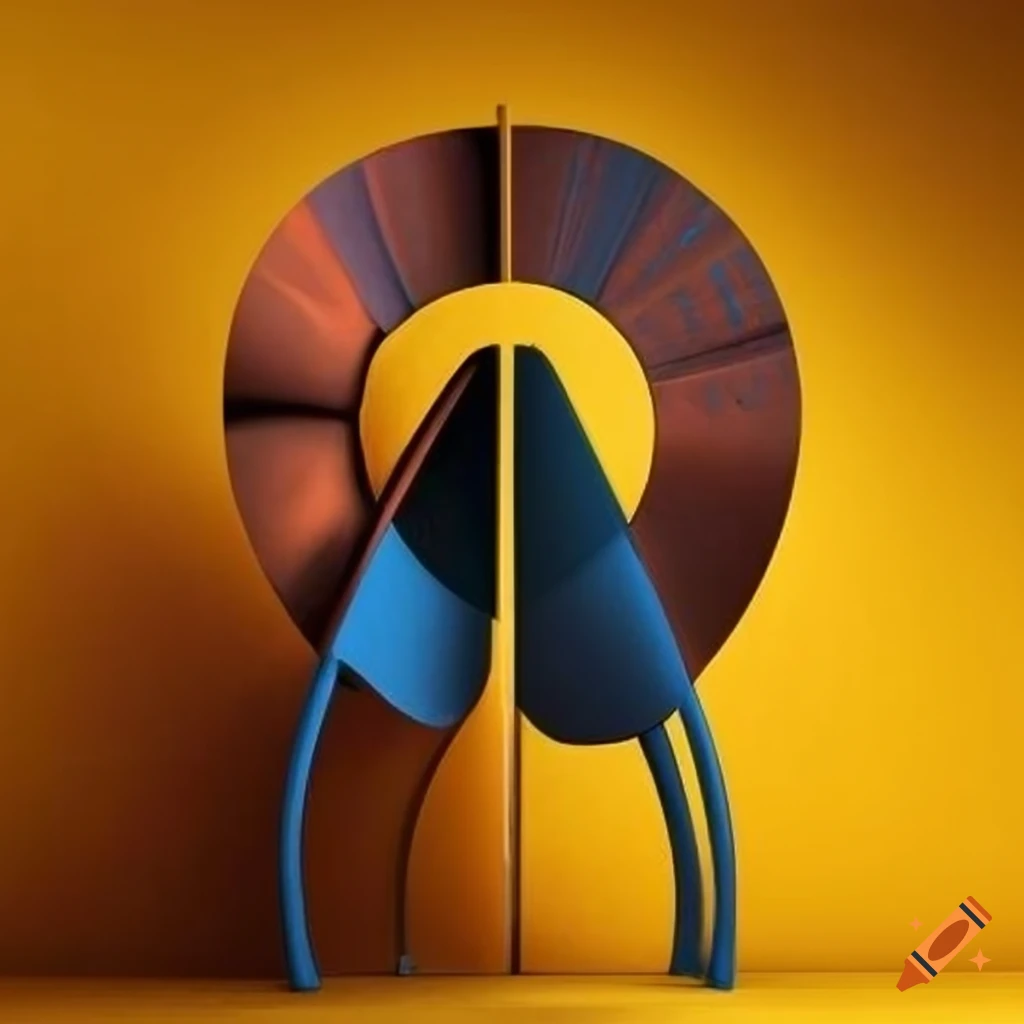 Abstract surrealism artwork with colorful shapes