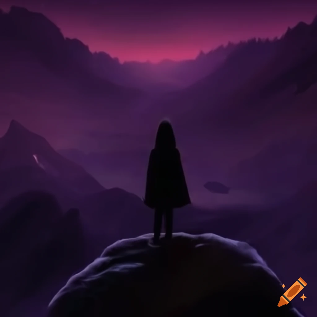 Two anime characters standing on a cliff on Craiyon
