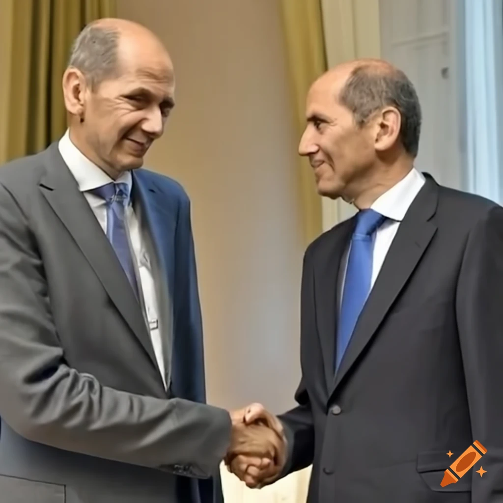 Handshake between Robert Golob and Janez Jansa on Craiyon