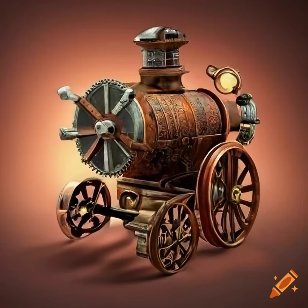 Copper and brass steampunk bombard on Craiyon