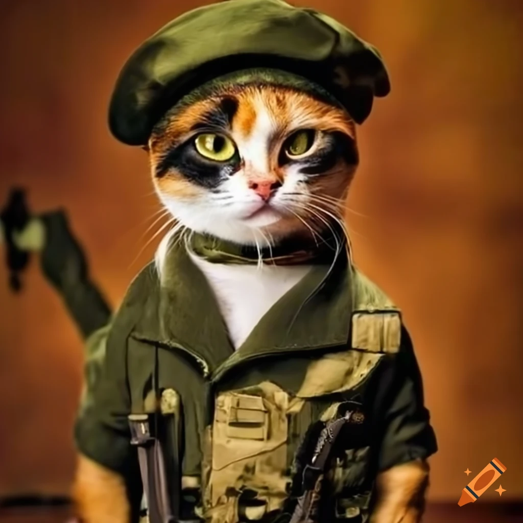 Image of a cat wearing a hamas member costume on Craiyon