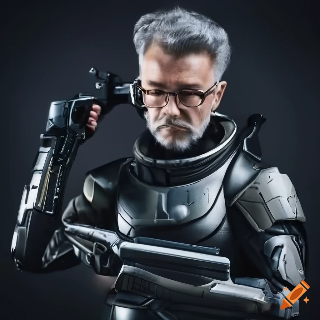 Photorealistic image of a sci-fi officer in futuristic armor on Craiyon