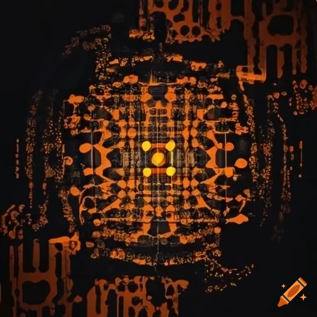 Abstract digital art with spiking superposition modulation points on ...