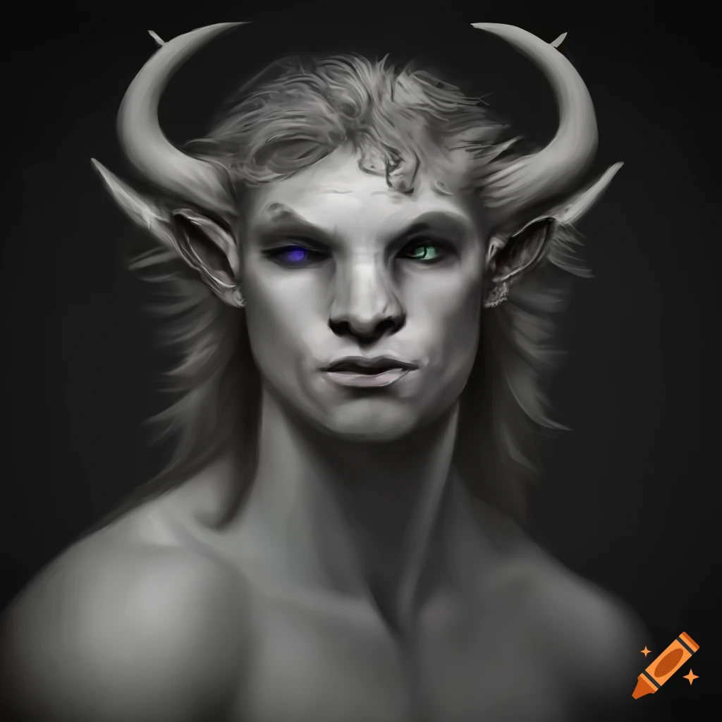 Portrait of a male satyr on Craiyon