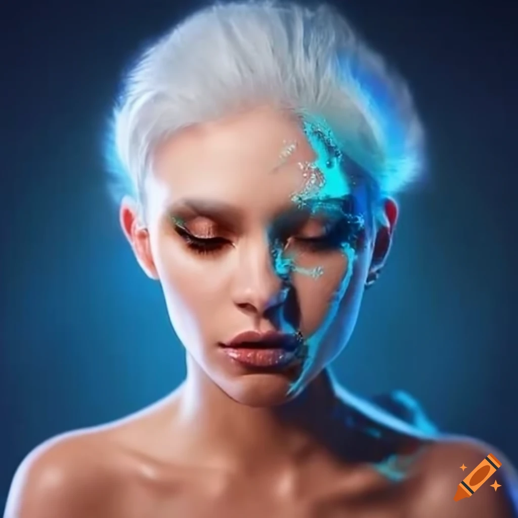 Portrait of a mysterious woman with glowing eyes